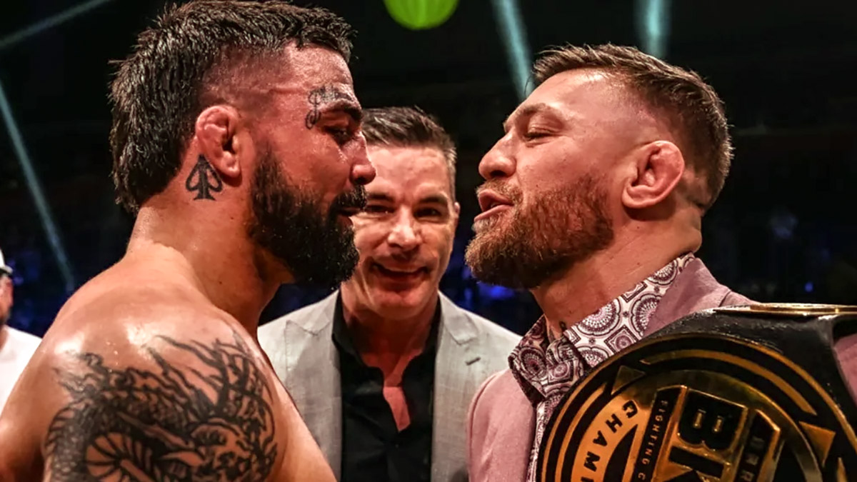 Conor McGregor mocks Mike Perry in tense BKFC face-off